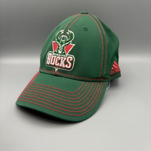 adidas | Accessories | Adidas Milwaukee Bucks Nba Hat Fitted One Size ...